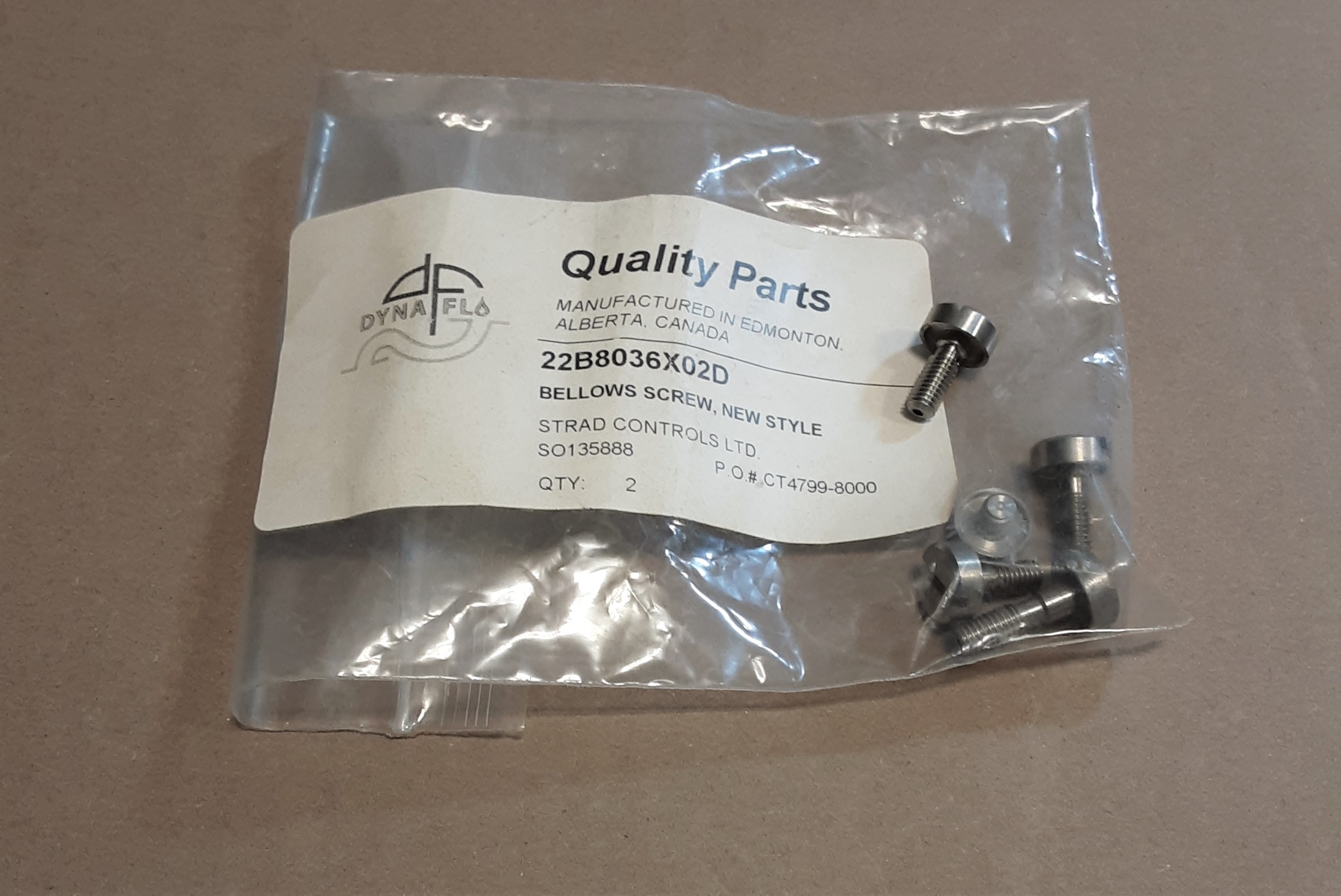 SCREW, BELLOWS 10-32 UNC - Control Tech