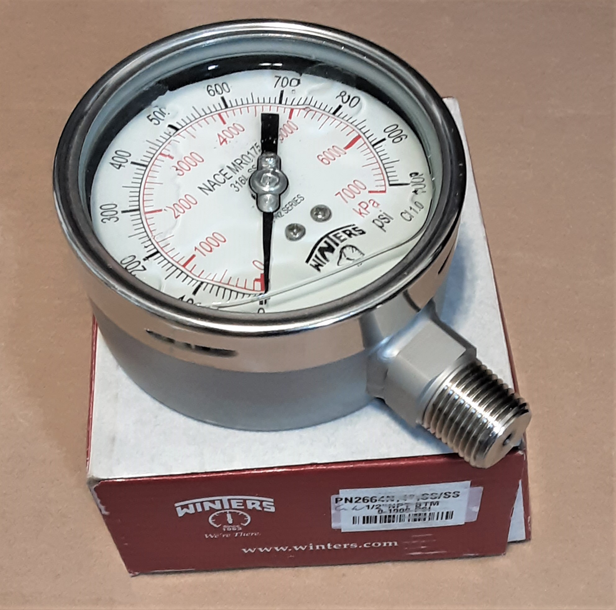 GAUGE, 1000 PSI 4″ FACE 1/2″ BTM - Control Tech
